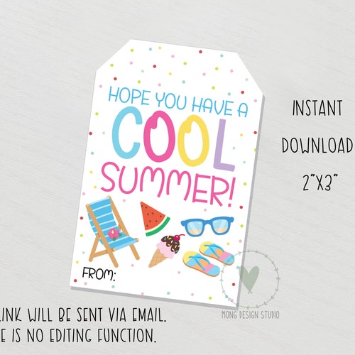 Printable Have a Great Summer Tag End of School Year Tag - Etsy