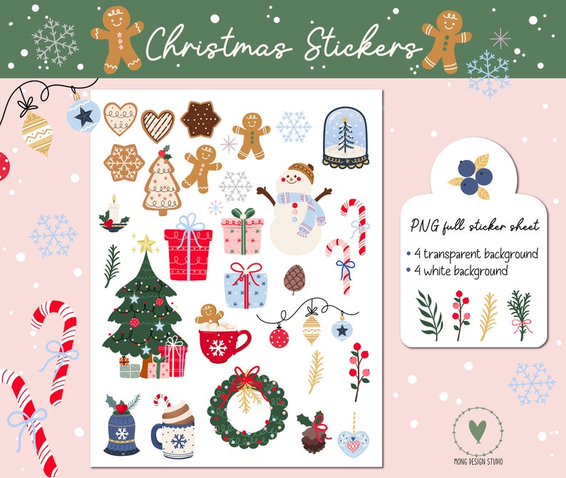 Christmas Goodnotes Stickers/ Winter Digital Stickers/ Christmas ...