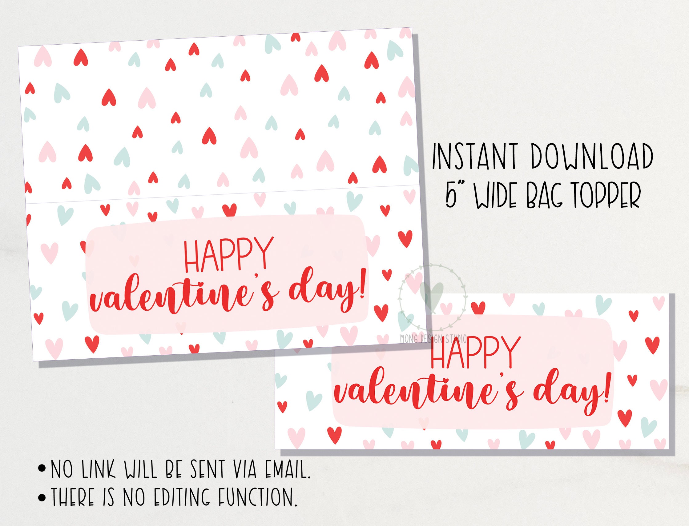 Valentine Bag Topper/ Printable Treat Bag Toppers/ Instant - Etsy