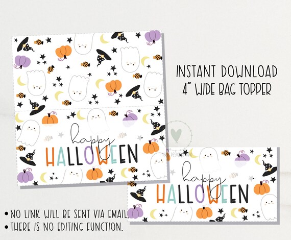 Happy Halloween Treat Bag Toppers/ Cookie Treat Bag Toppers/ - Etsy