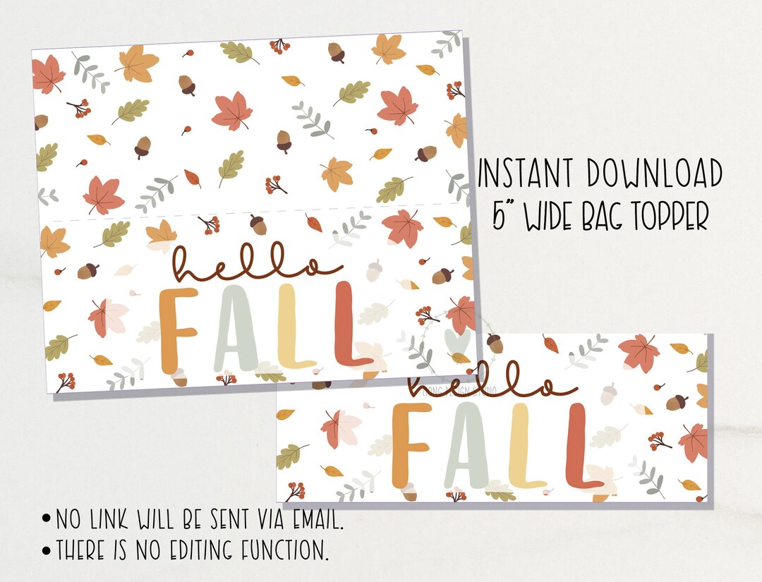 Hello Fall Treat Bag Toppers/ Cookie Treat Bag Toppers/ - Etsy