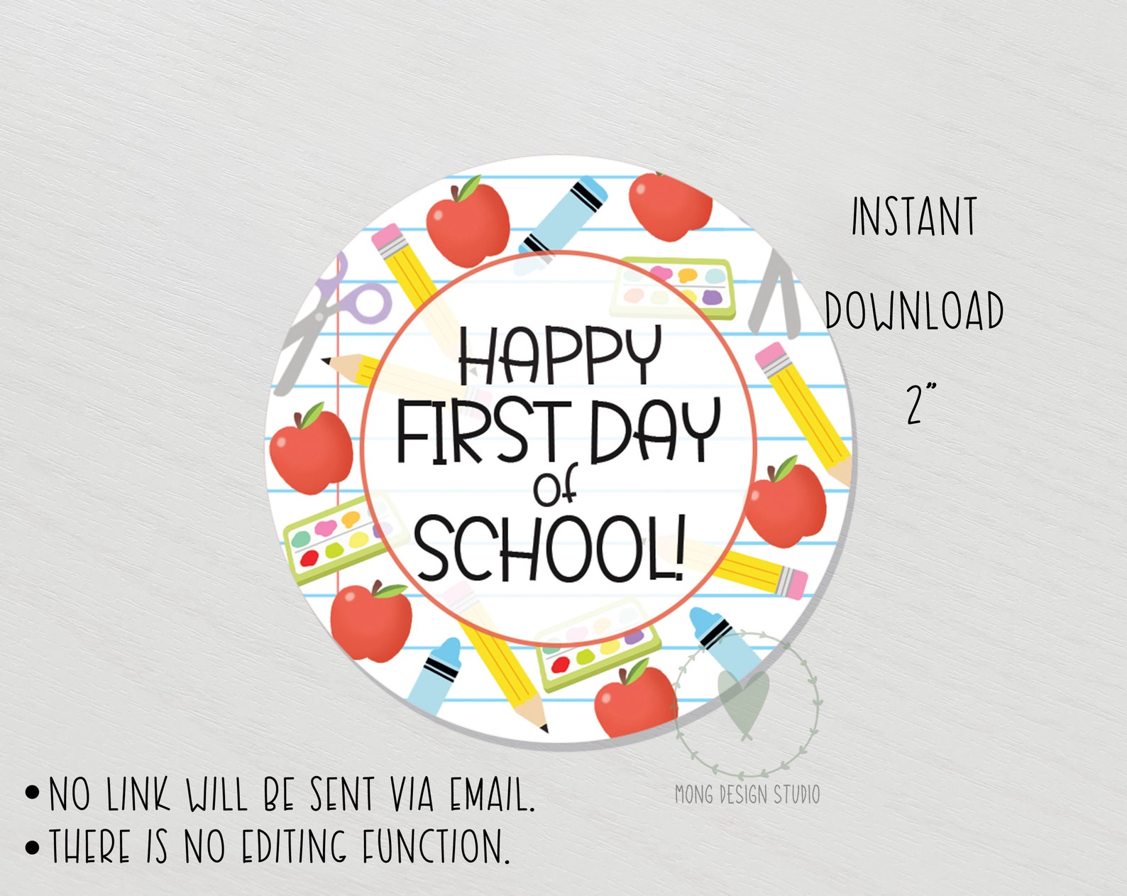 Happy First Day of School Tag Back to School Tag Printable - Etsy