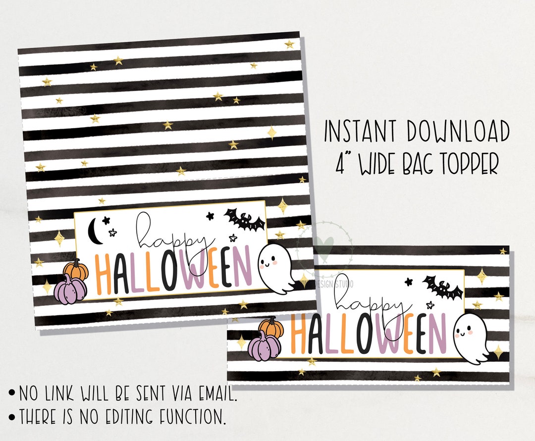 Happy Halloween Treat Bag Toppers/ Cookie Treat Bag Toppers/ - Etsy