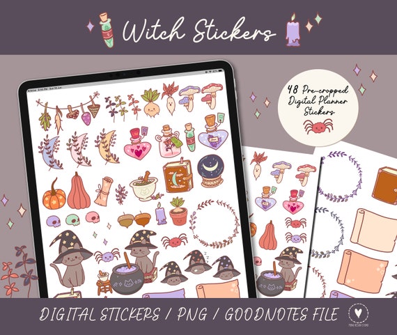 Witch Goodnotes Stickers/digital Stickers/ Witch Digital | Etsy