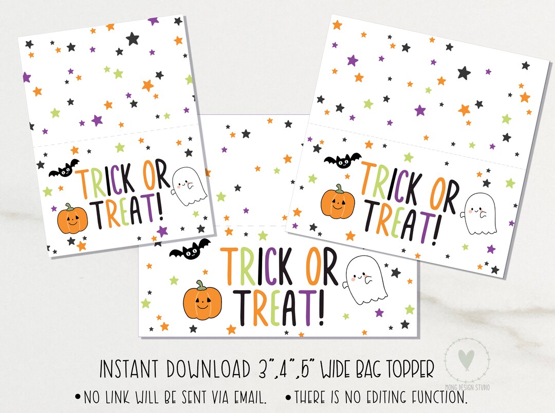 Halloween Bag Toppers 3", 4" and 5"/ Happy Halloween Treat Bag Toppers ...