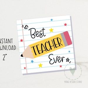 Best Teacher Ever /teacher Appreciation 2 Square/ TEACHER Thank You ...