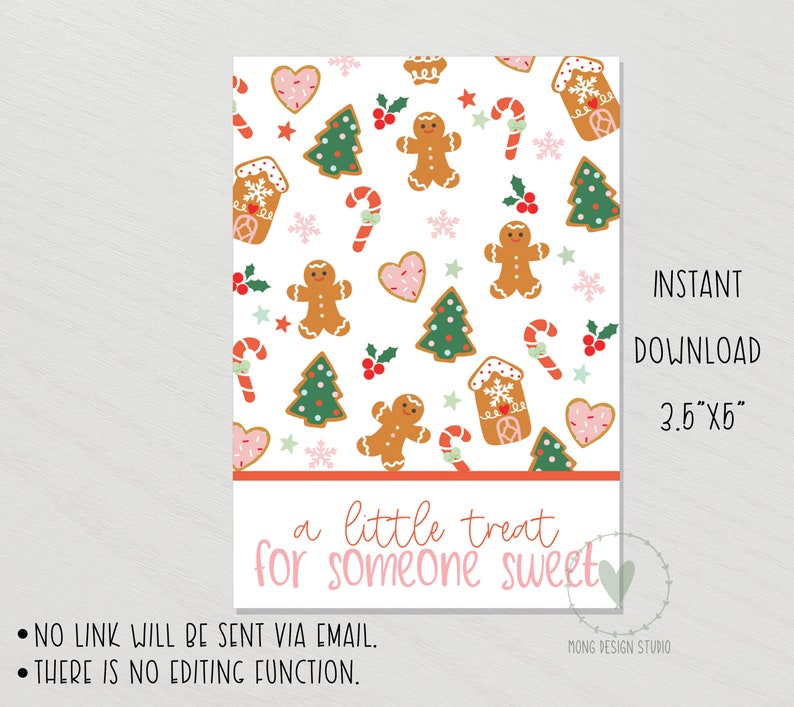 A Little Treat for Someone Sweet Printable Cookie Card - Etsy