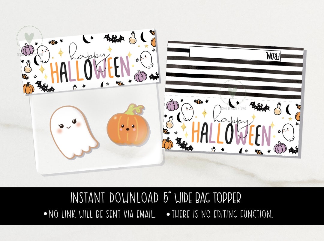 Happy Halloween Treat Bag Toppers/ Cookie Treat Bag Toppers/ - Etsy