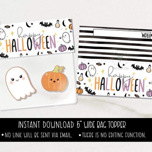 Happy Halloween Treat Bag Toppers/ Cookie Treat Bag Toppers/ - Etsy