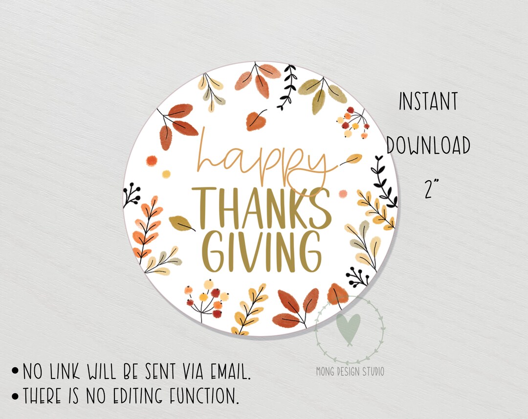 Happy Thanksgiving Autumn Tags/ Fall Gift Tags/ Printable - Etsy