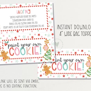Christmas PYO Cookie Treat Bag Topper/ Printable Treat Bag Toppers ...