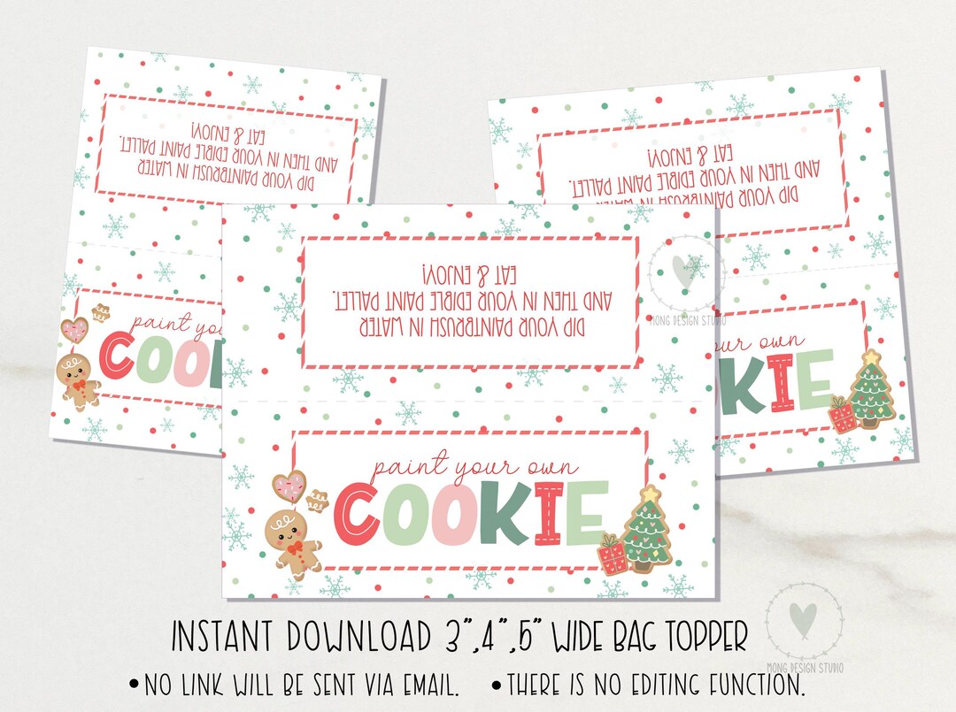 Christmas PYO Bag Toppers 3", 4" , 5"/ Merry Christmas Treat Bag ...