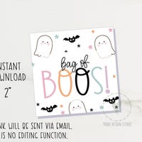 Halloween Boo Cookie Card Printable: Spooky Treat Tags (digital ...