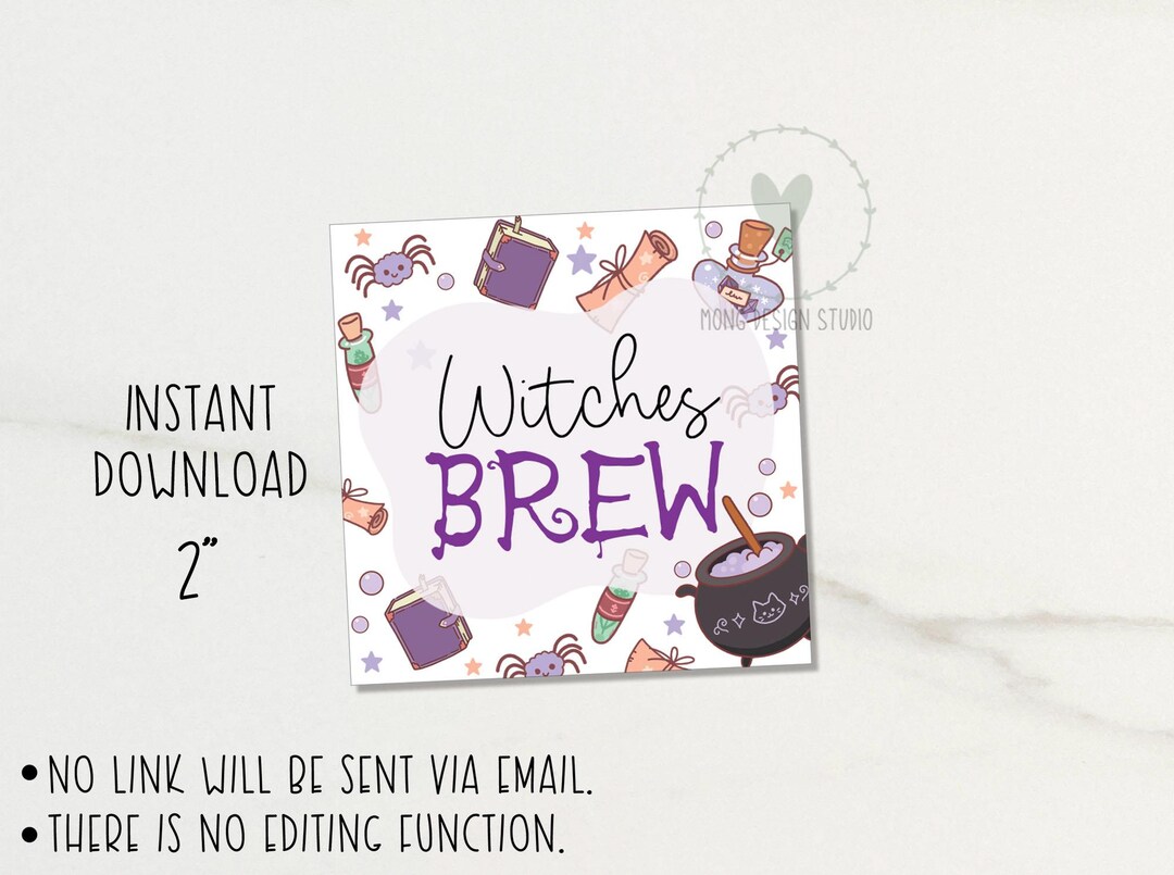 WITCHES BREW Cookie Tag/ Printable Cookie Tag/ Instant Download ...