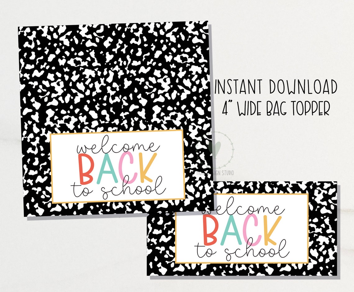Welcome Back to School Treat Bag Toppers/ Back to School - Etsy