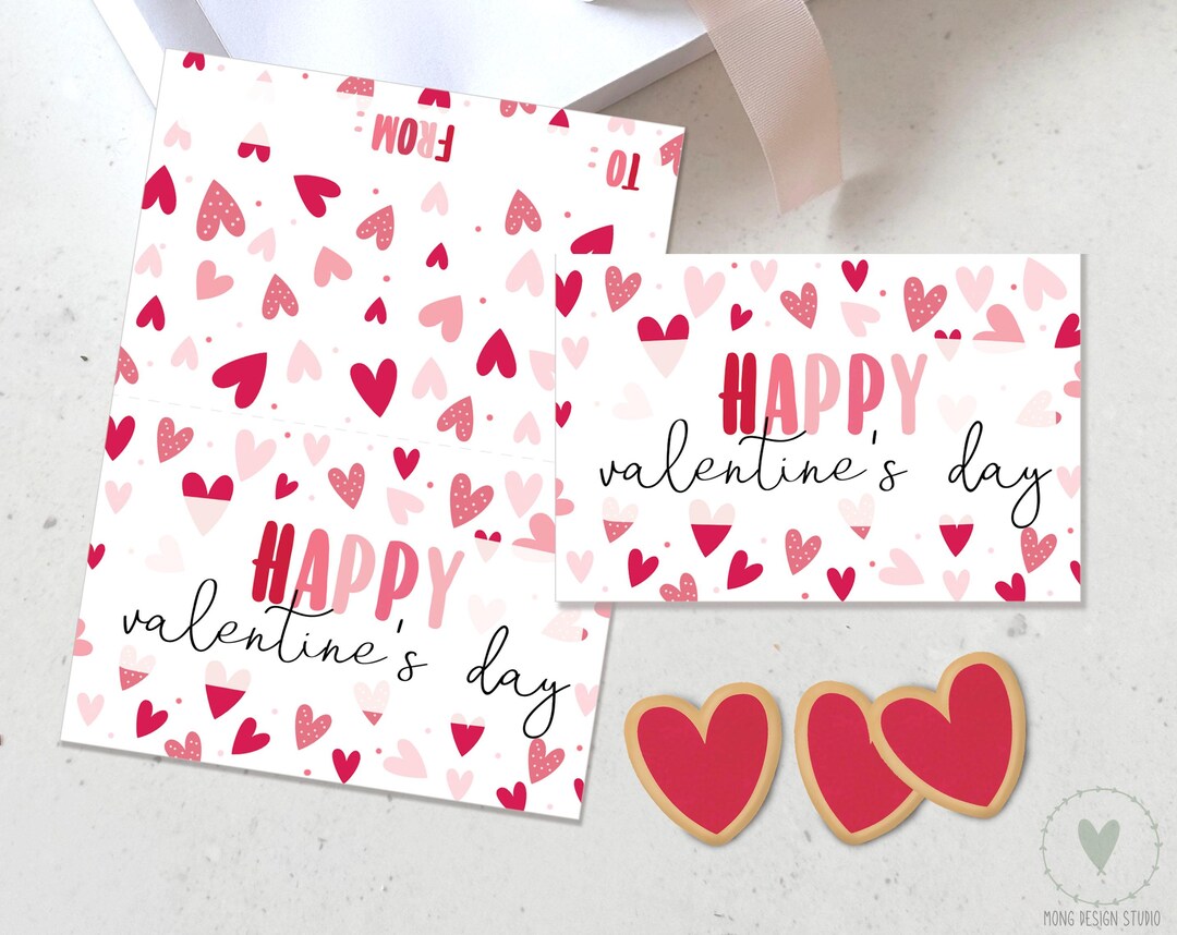 Happy Valentine's Day Bag Topper/ Class Gift Hearts Cookie Treats ...