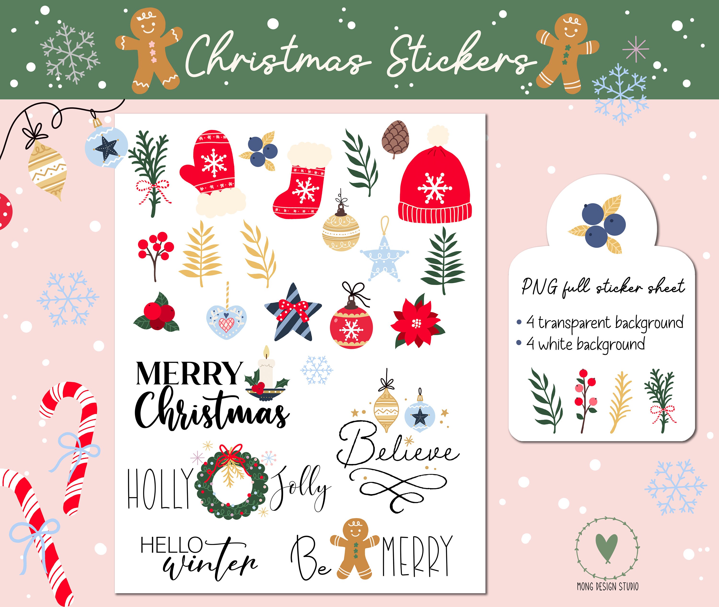Christmas Goodnotes Stickers/ Winter Digital Stickers/ Christmas ...