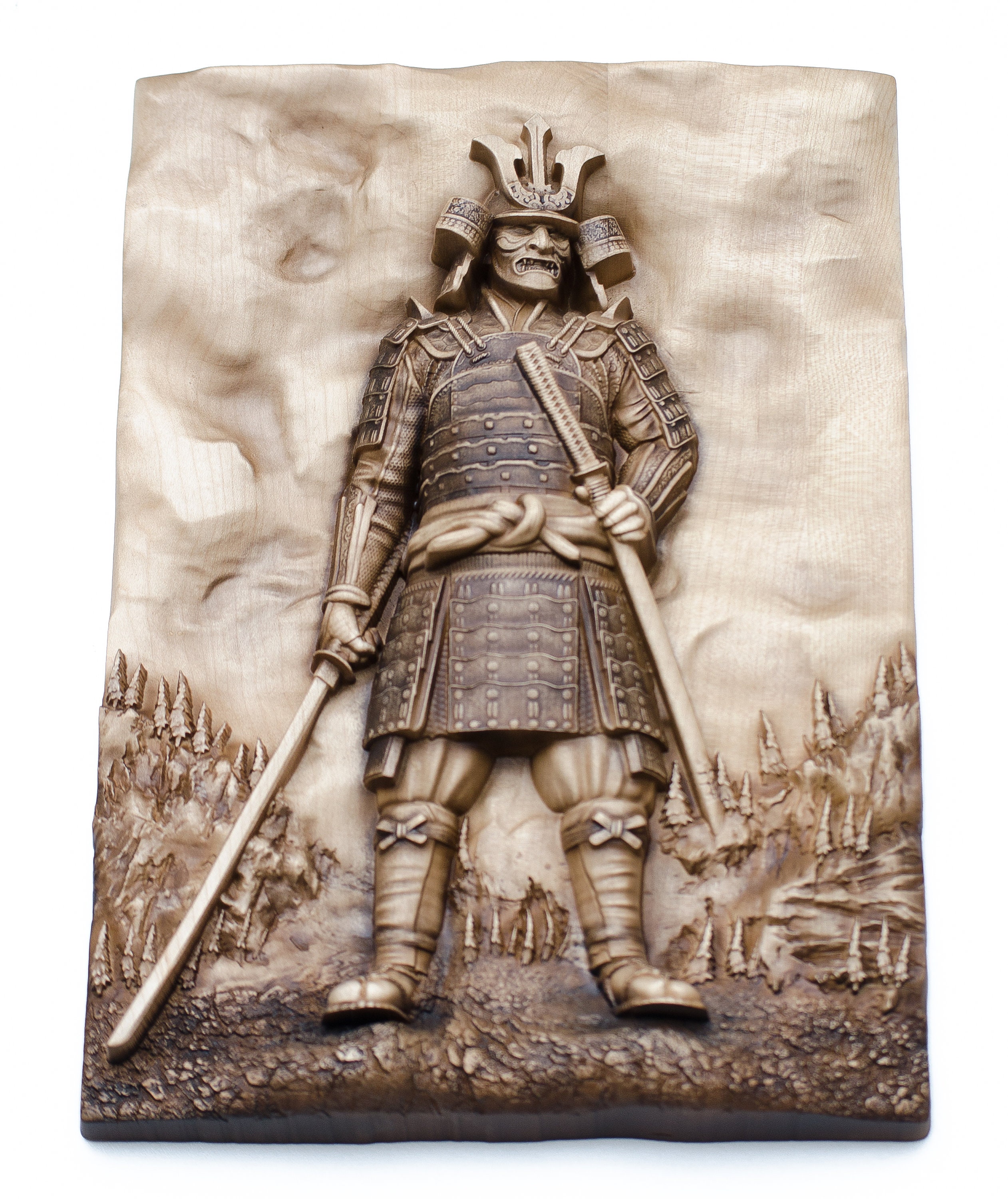 Samurai Warrior Wood Carved Wall Art丨japanese Samurai Wood - Etsy