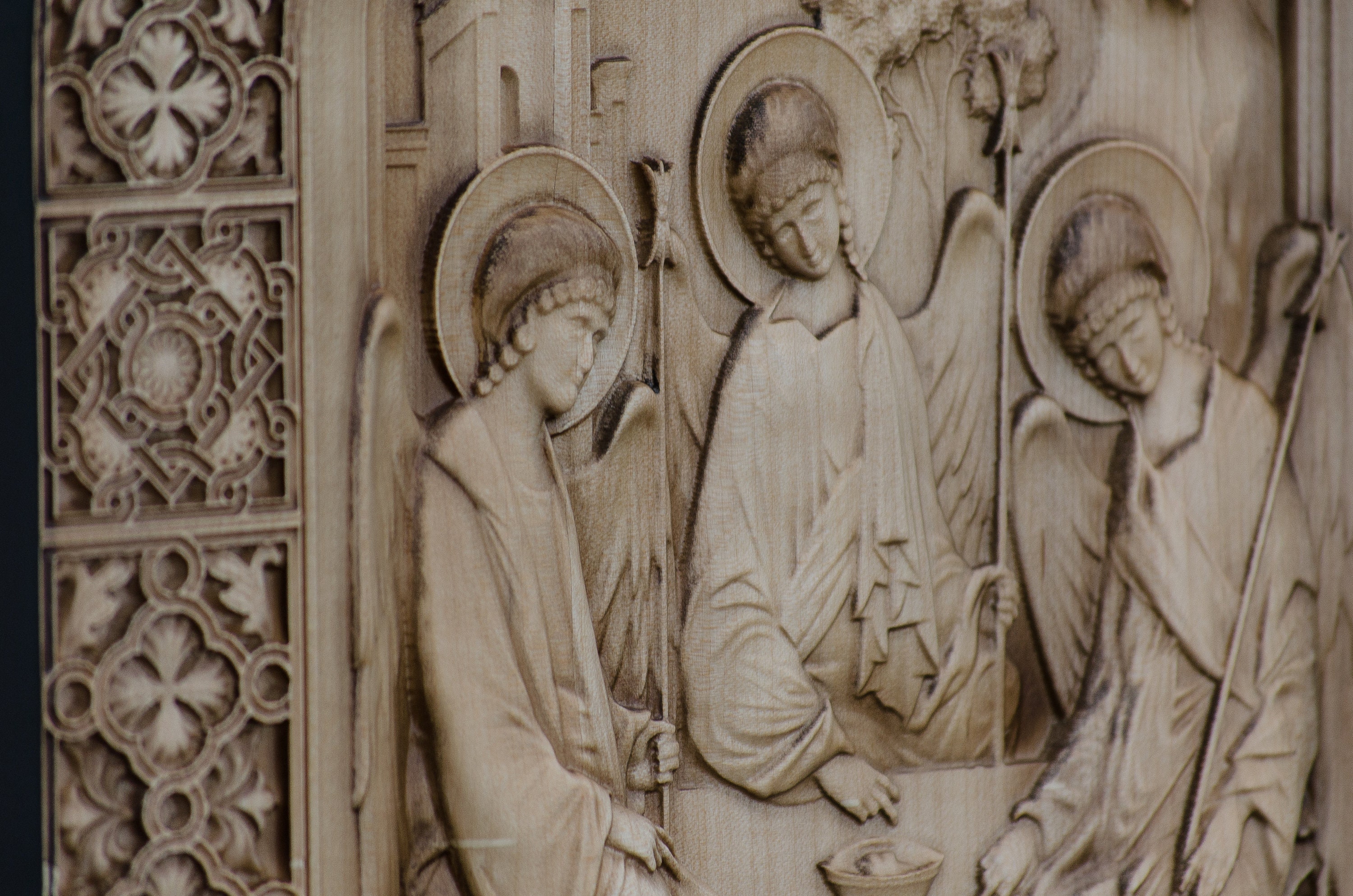 Holy Trinity Wood Carved Icon丨orthodox Icon of Holy Trinity Wood ...