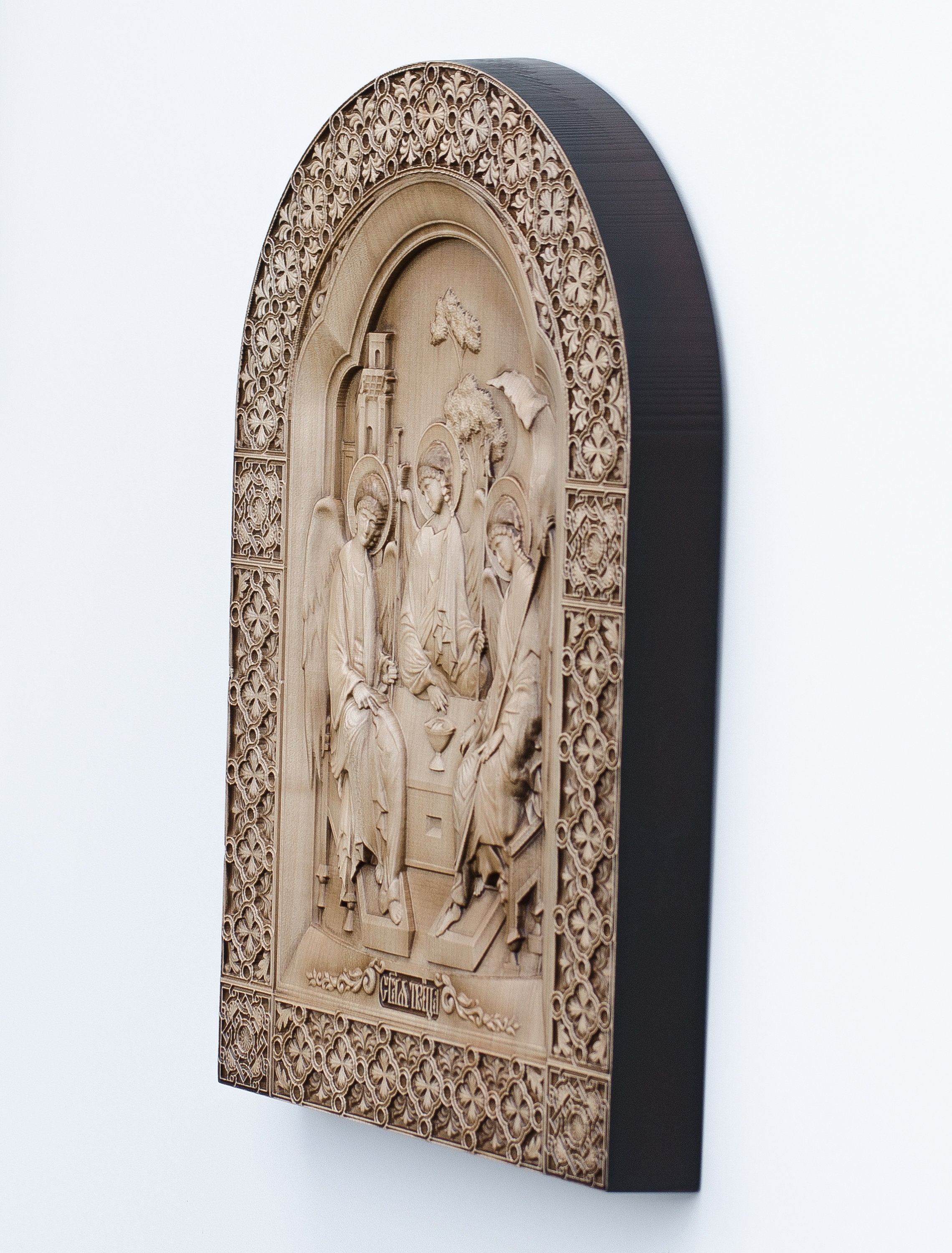 Holy Trinity Wood Carved Icon丨orthodox Icon of Holy Trinity Wood ...