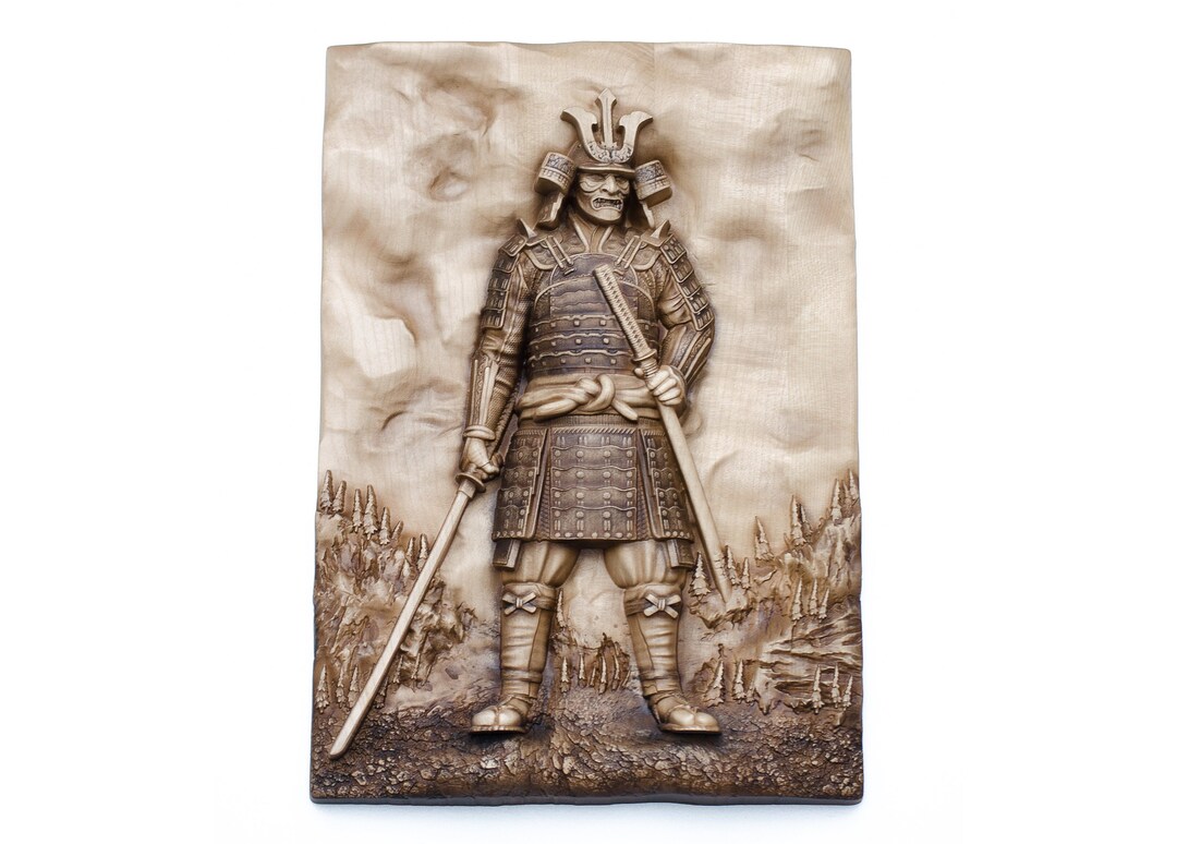 Samurai Warrior Wood Carved Wall Art丨japanese Samurai Wood Carving丨 ...
