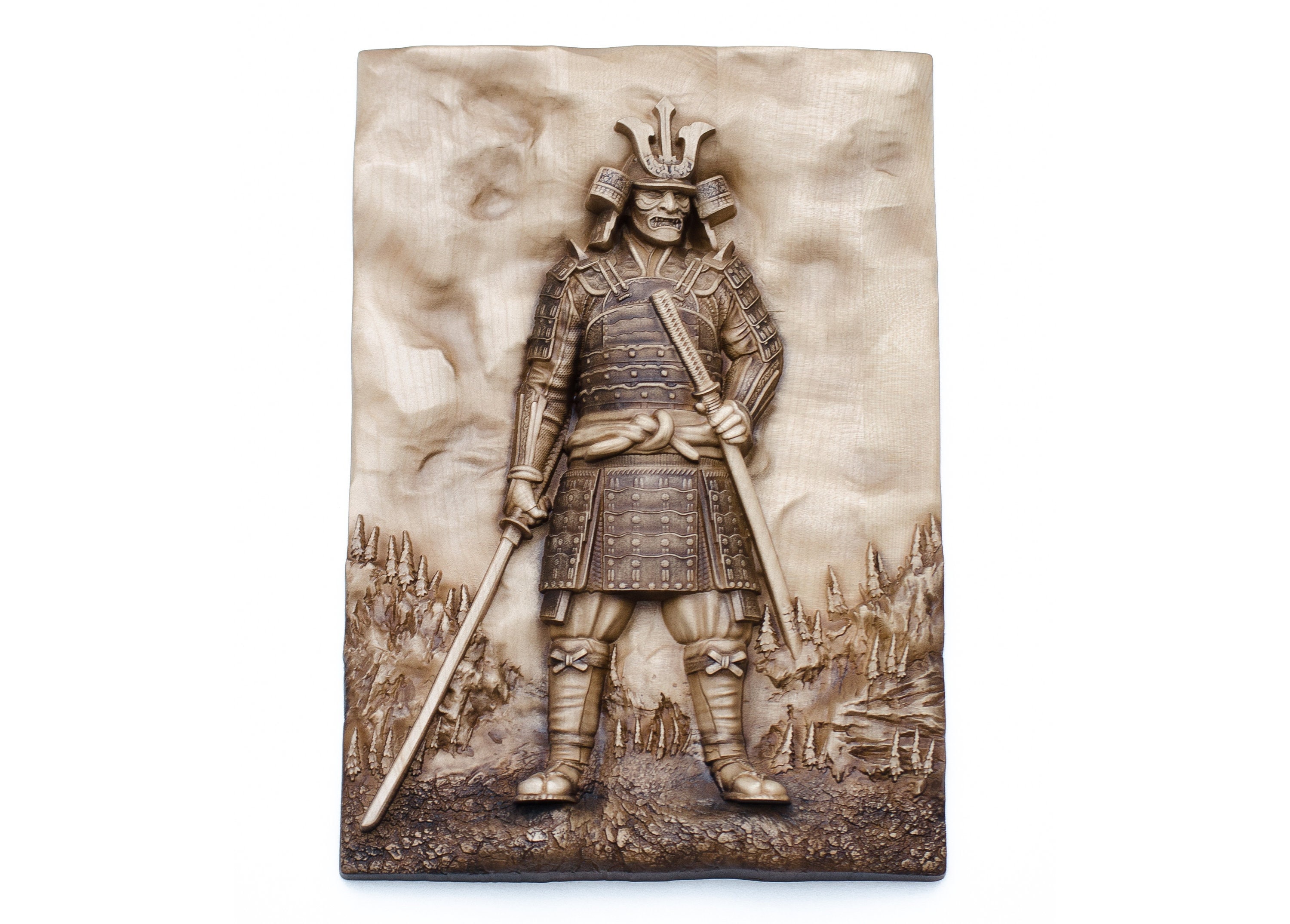 Samurai Warrior Wood Carved Wall Art丨japanese Samurai Wood Carving丨 ...
