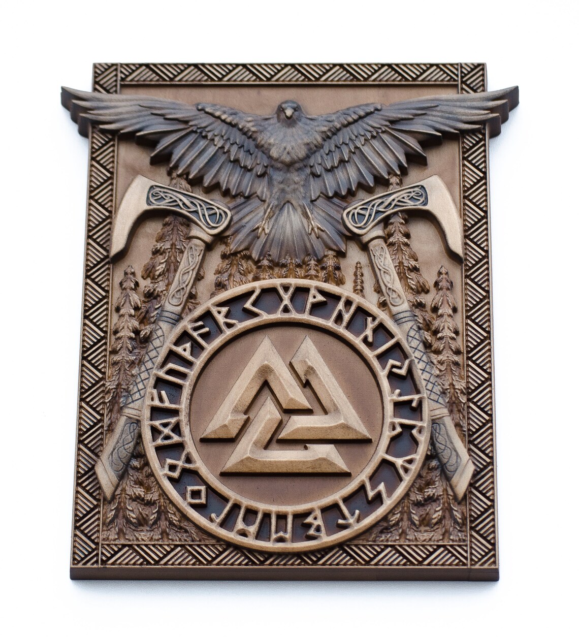 Viking Valknut Runes Wood Carving丨symbol of the Knot of the - Etsy