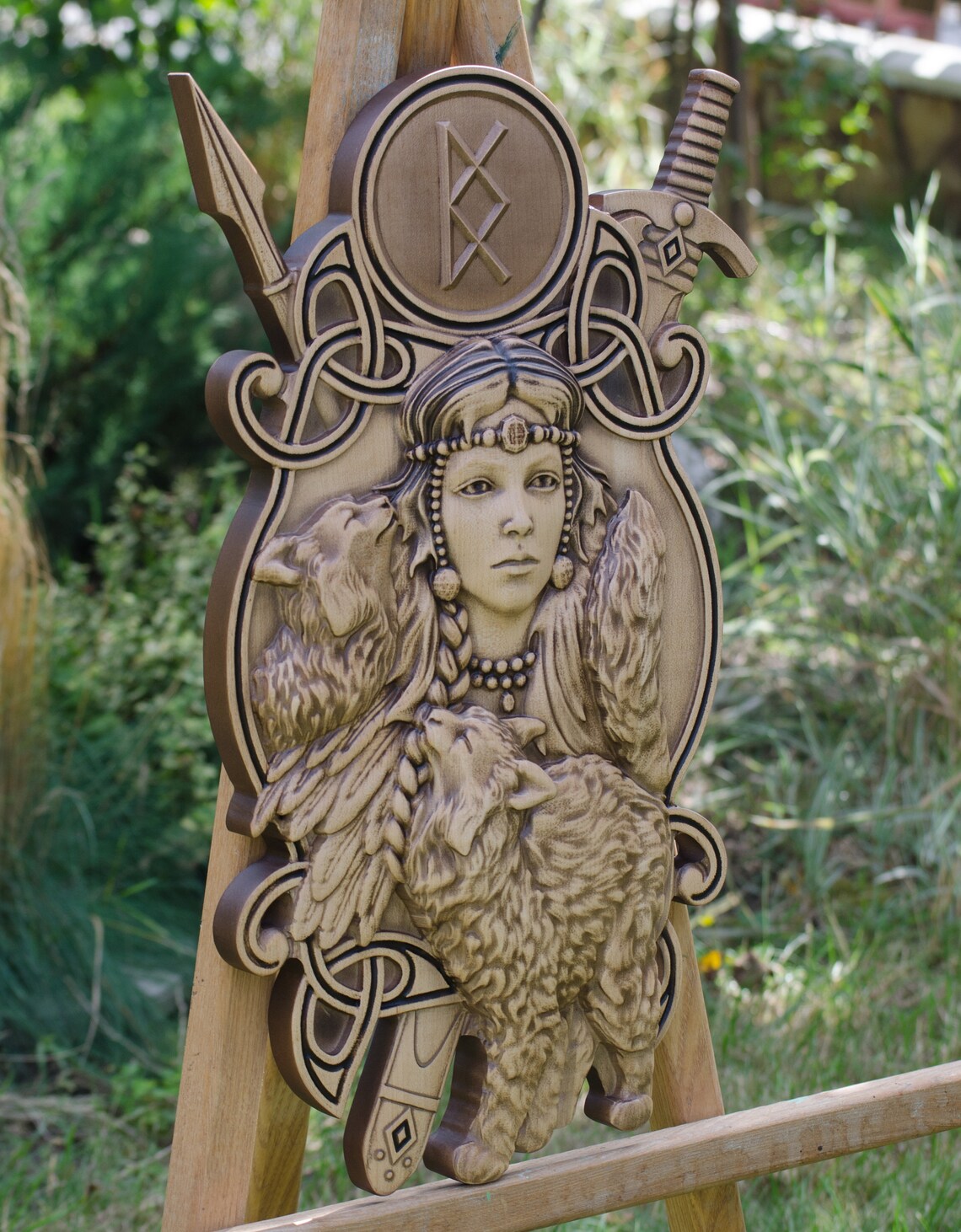 Norse Goddess Freya Wood Carving丨wood Carved Viking - Etsy