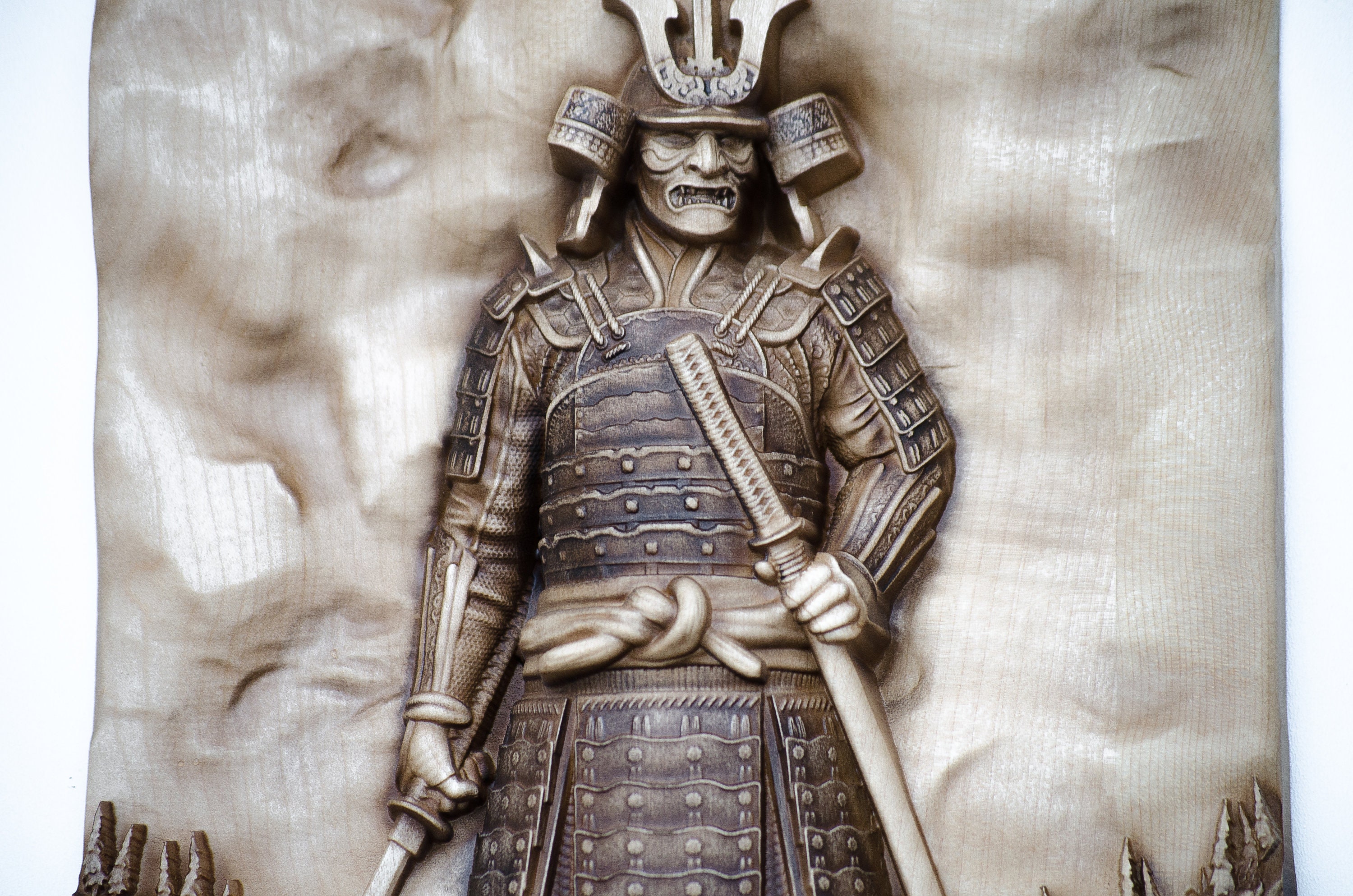 Samurai Warrior Wood Carved Wall Art丨japanese Samurai Wood - Etsy