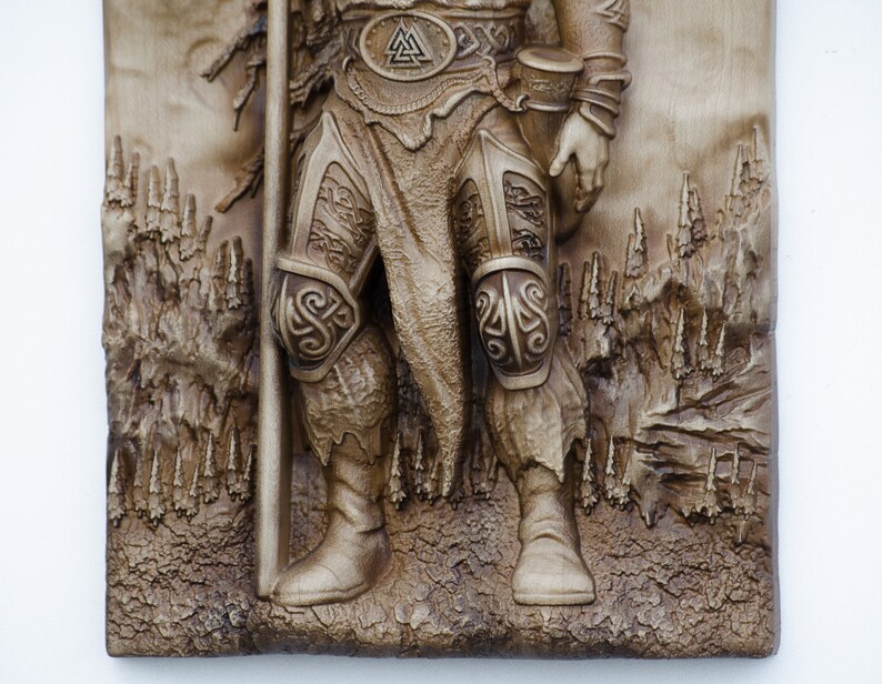 Scandinavian God Odin Wood Carving丨wood Carved Viking Decor丨highly ...