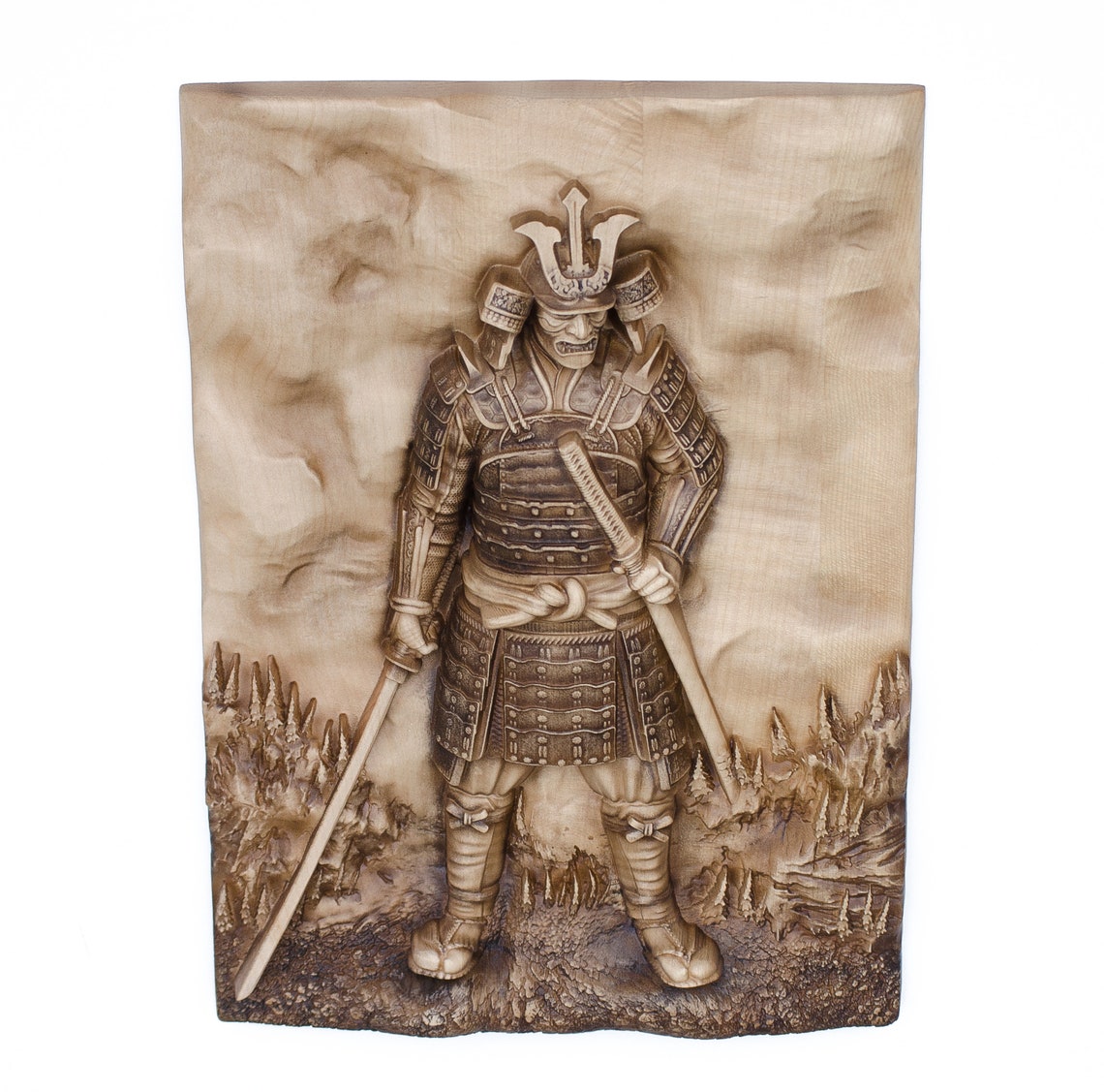 Samurai Warrior Wood Carved Wall Art丨japanese Samurai Wood - Etsy