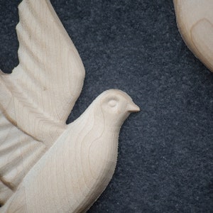 Set of Two Wooden Doves丨doves Wood Carved Wall Décor丨flying Birds Wood ...