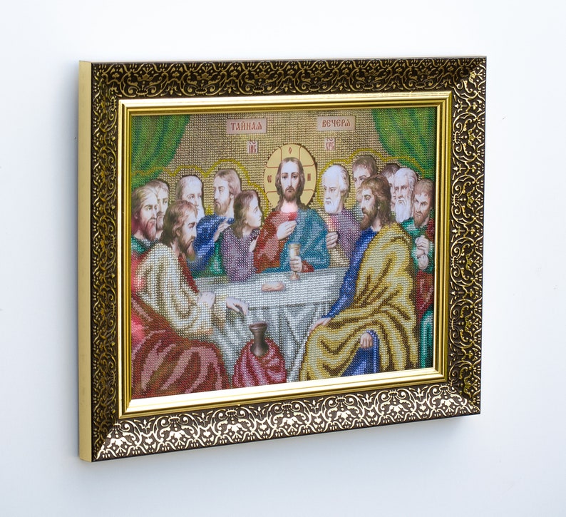 Beadwork of the Last Supper丨finished Orthodox Embroidery丨framed ...