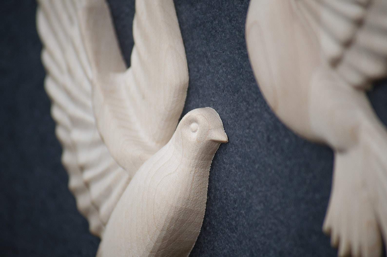 Set of Two Wooden Doves丨doves Wood Carved Wall Décor丨flying Birds Wood ...