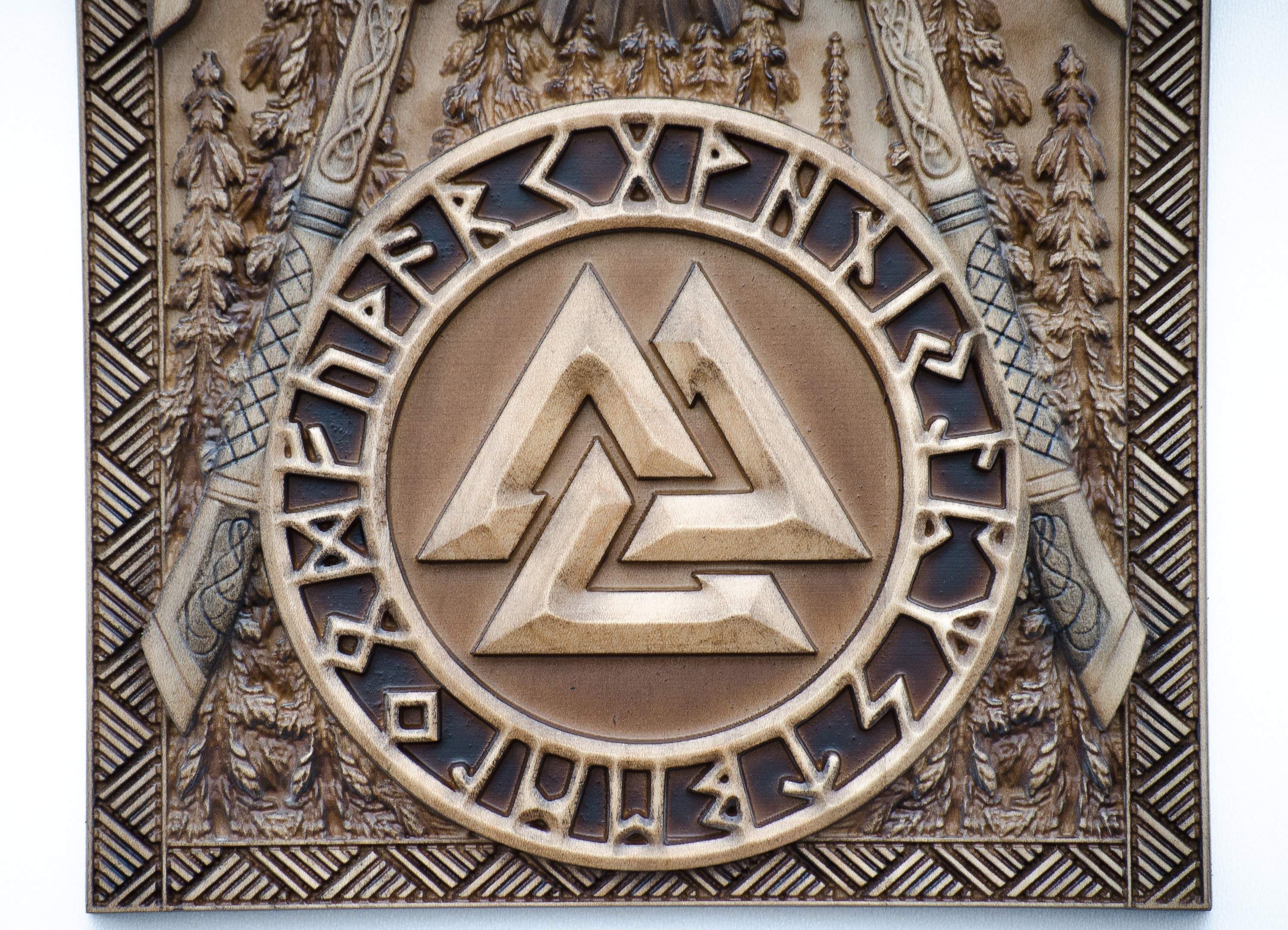 Viking Valknut Runes Wood Carving丨symbol of the Knot of the - Etsy