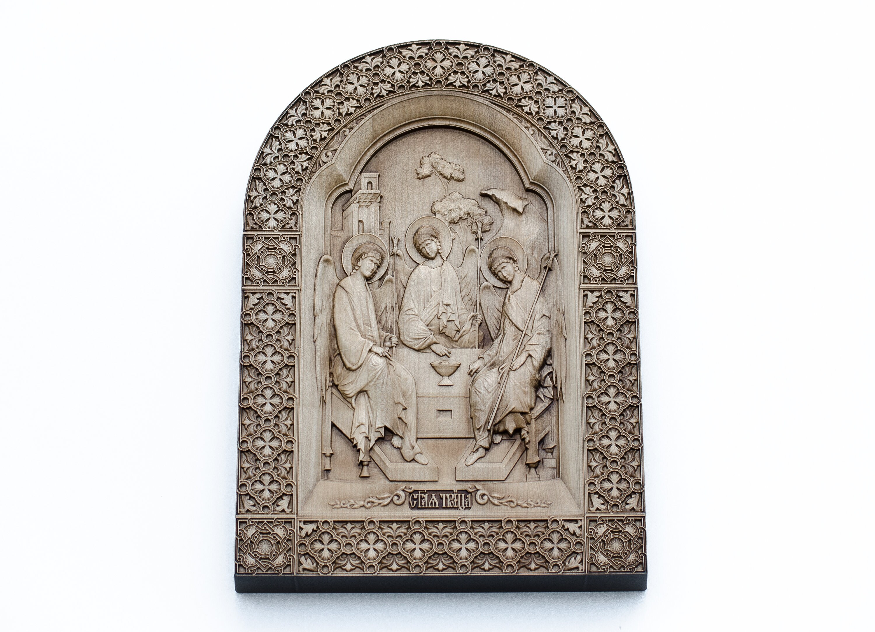 Holy Trinity Wood Carved Icon丨orthodox Icon of Holy Trinity Wood ...