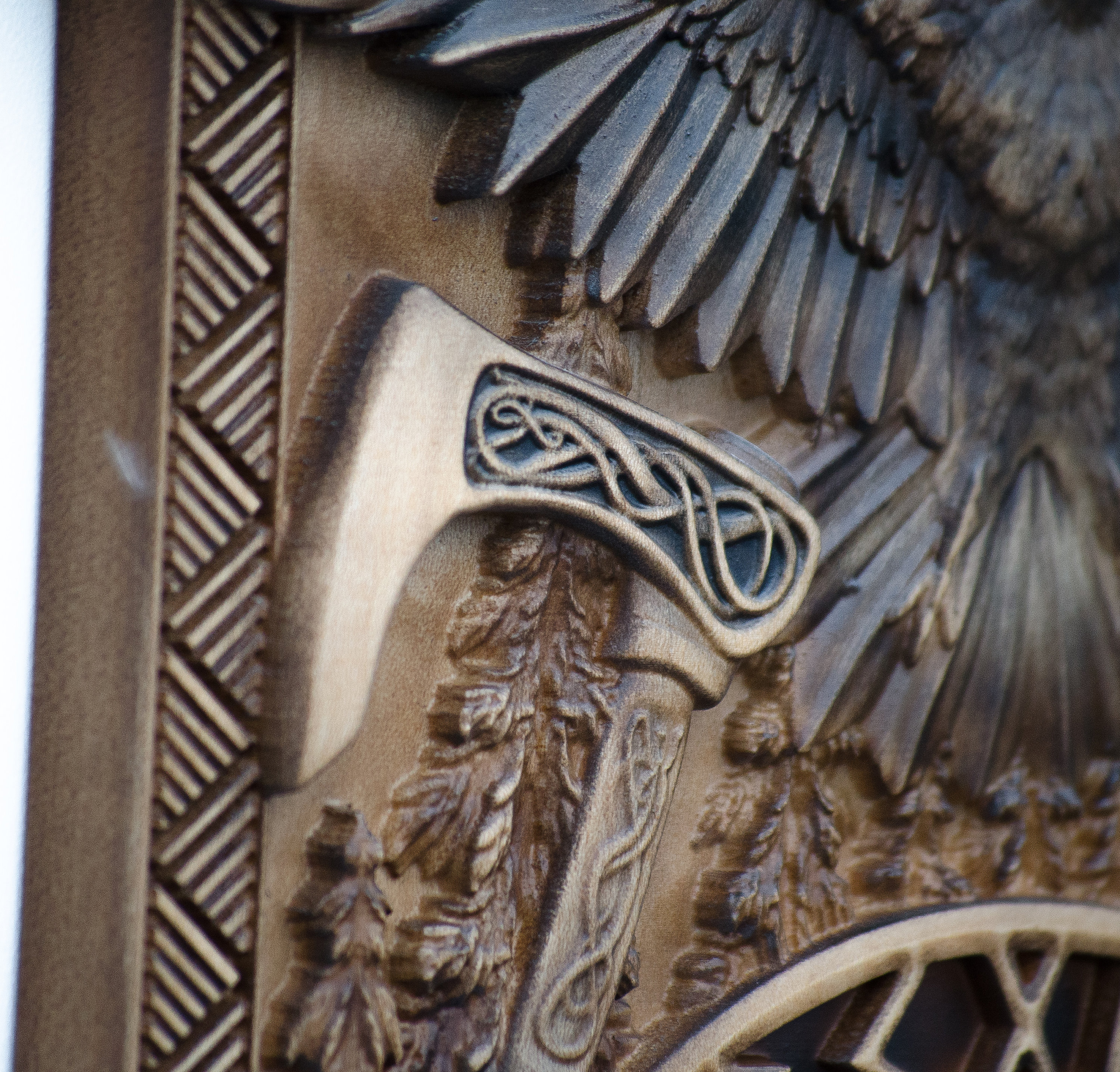 Viking Valknut Runes Wood Carving丨symbol of the Knot of the Fallen in ...