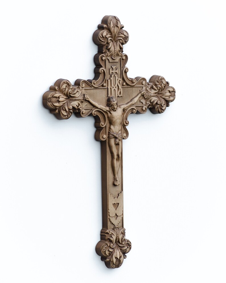 Crucifix Wood Carving丨wooden Christian Wall Crucifix丨highly Detailed 3D ...