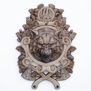 Wolf Fenrir Wood Carving丨wood Carved Viking Decor丨wooden Wolf - Etsy