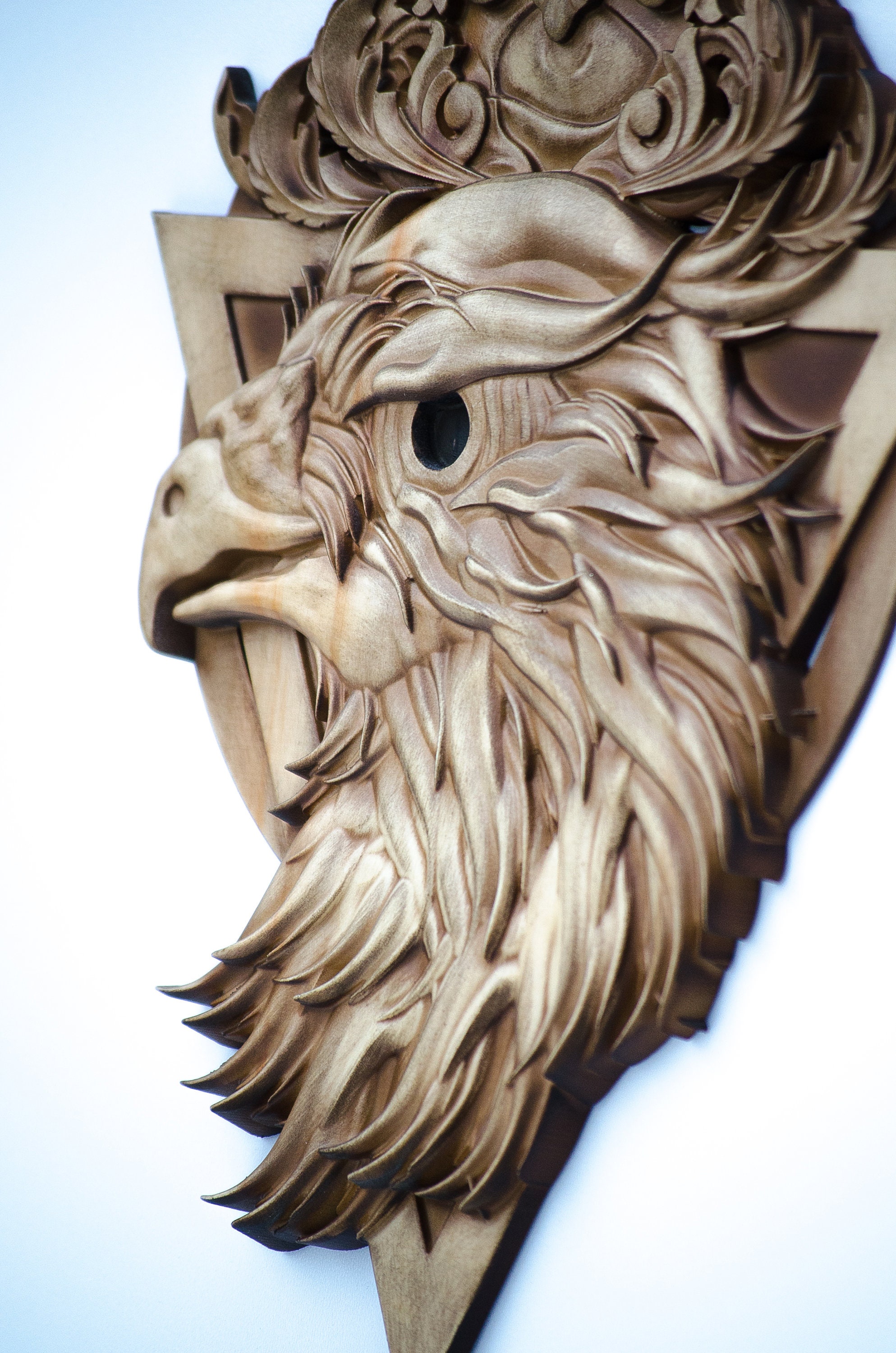 Eagle Wood Carving丨bald Eagle Wall Decor丨highly Detailed 3D Wood Carved ...