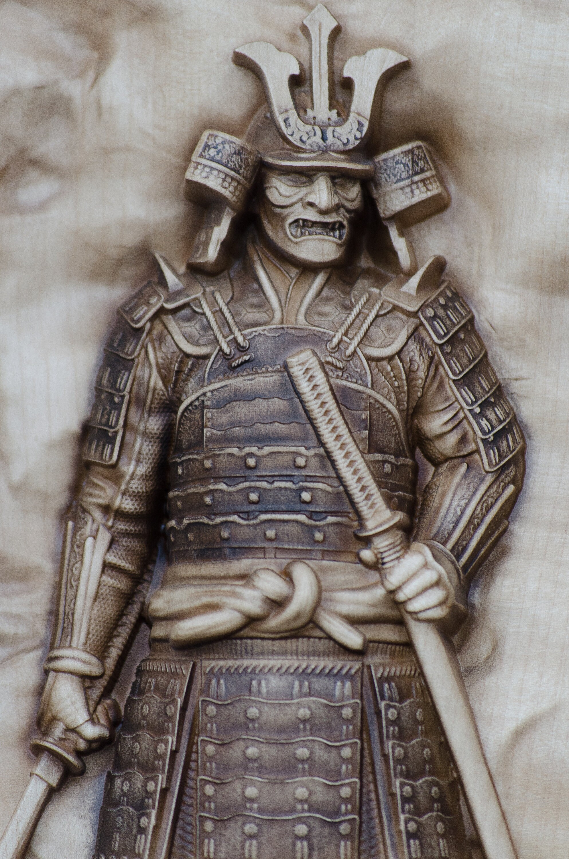 Samurai Warrior Wood Carved Wall Art丨japanese Samurai Wood - Etsy