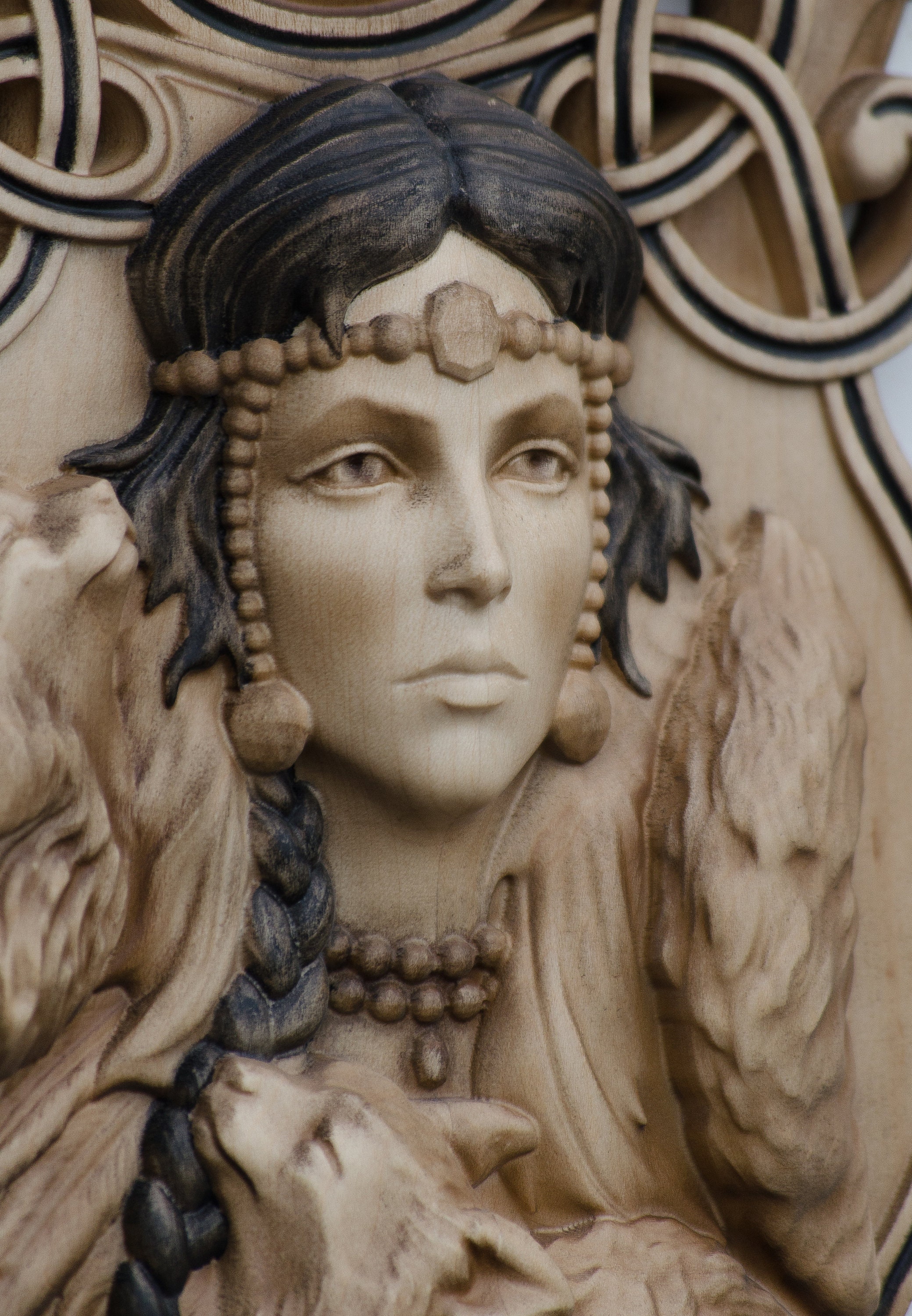 Norse Goddess Freya Wood Carving丨wood Carved Viking Decor丨highly ...