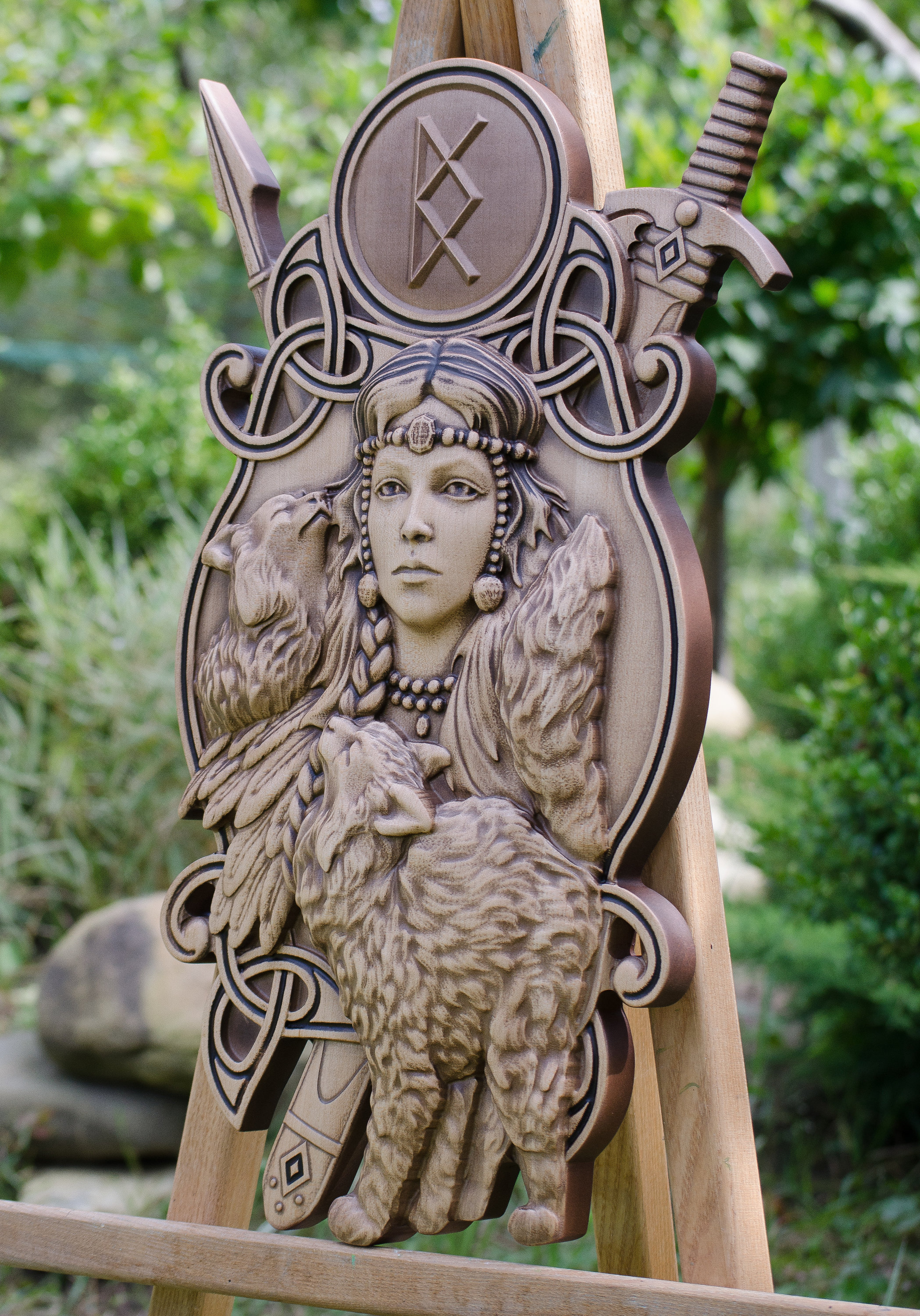 Noorse Godin Freya Houtsnijwerk丨Hout Gesneden Viking | Etsy