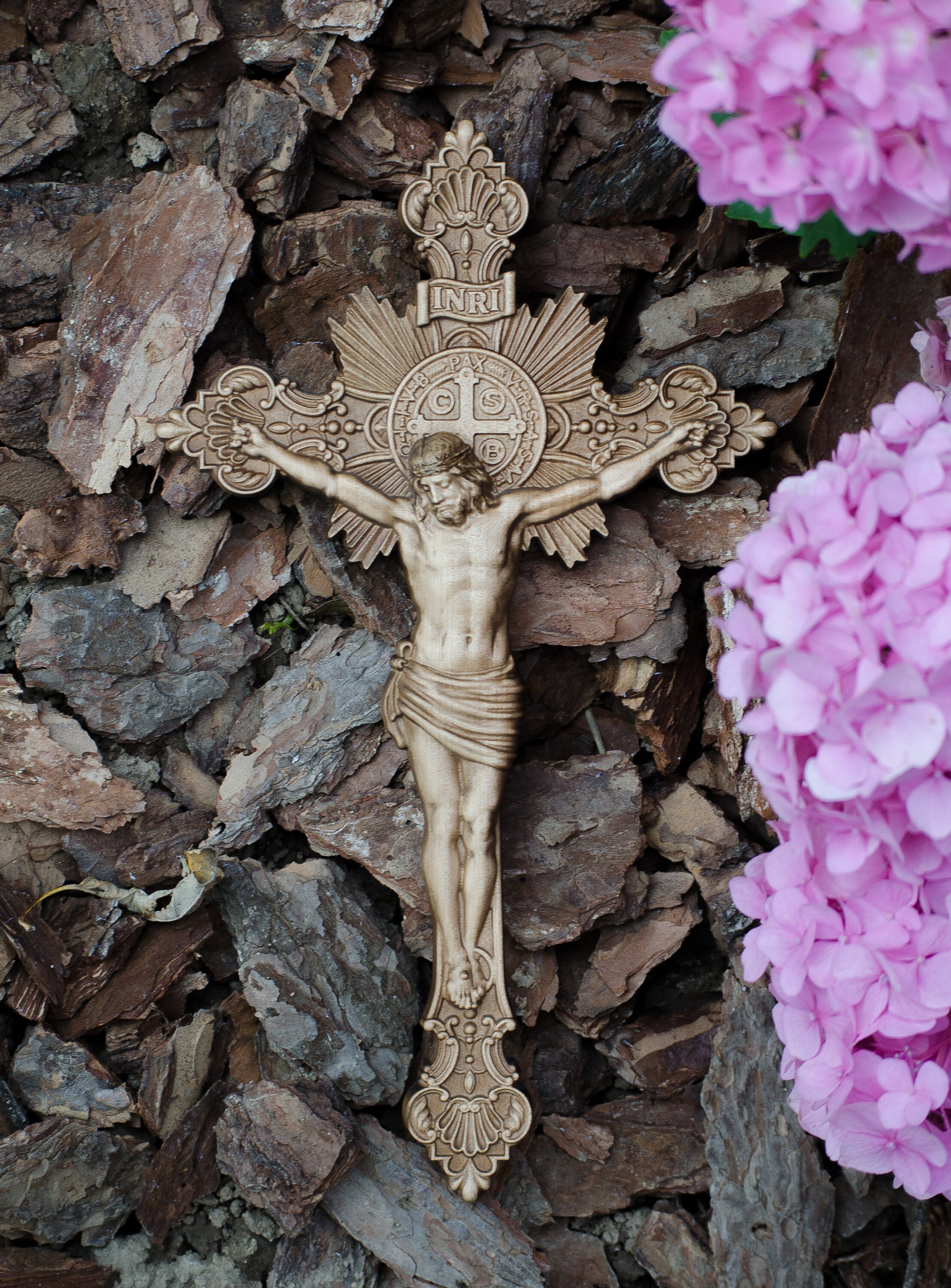 Crucifix Wood Carving丨wooden Christian Wall Crucifix丨highly Detailed 3D ...