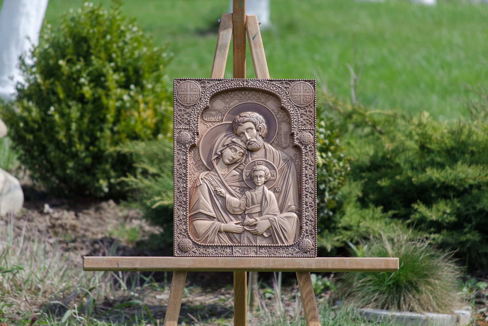 Holy Family Orthodox Wood Carved Icon丨byzantine Icon of Holy - Etsy UK