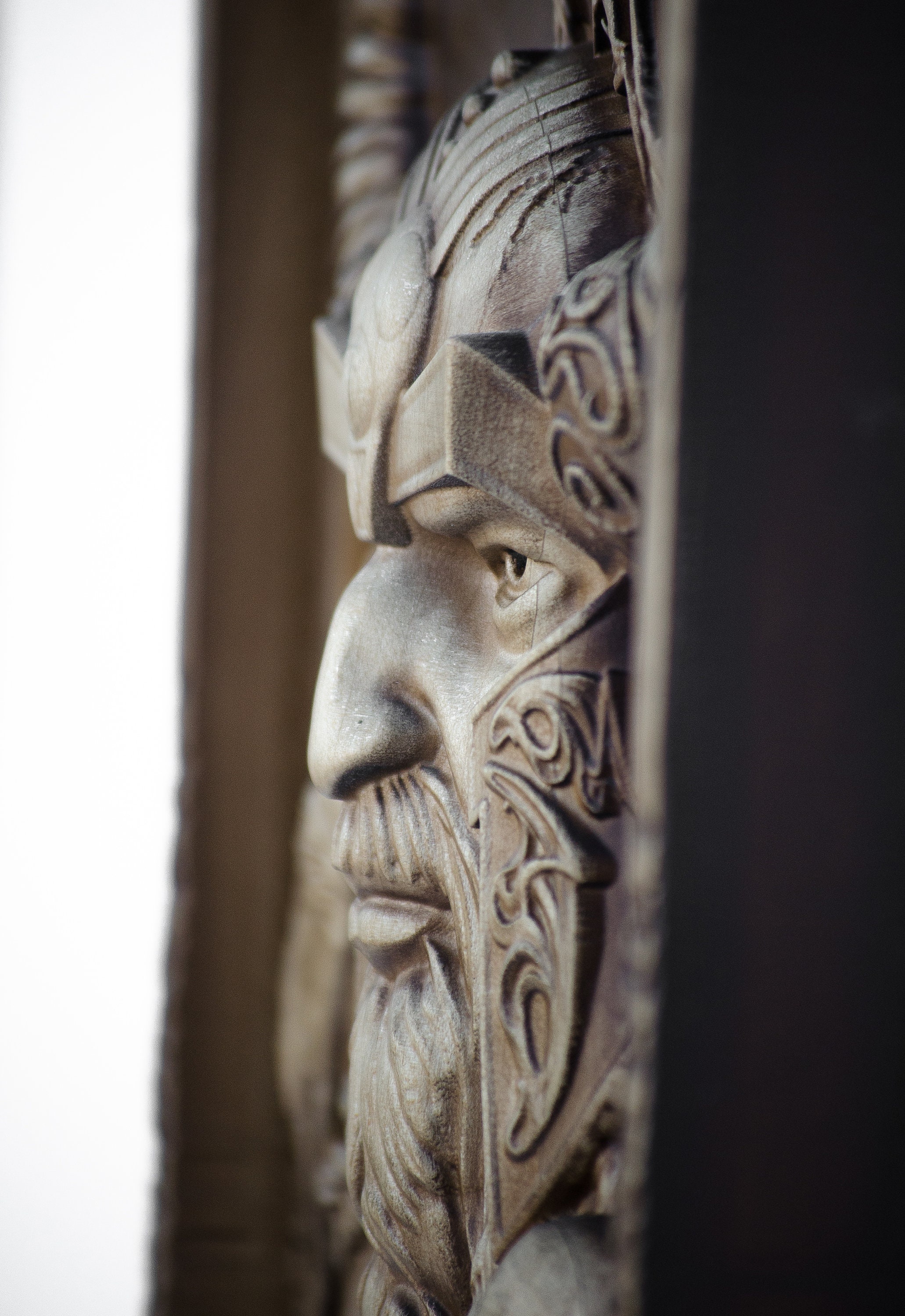 Scandinavian God Odin Wood Carving丨wood Carved Viking Decor丨highly ...