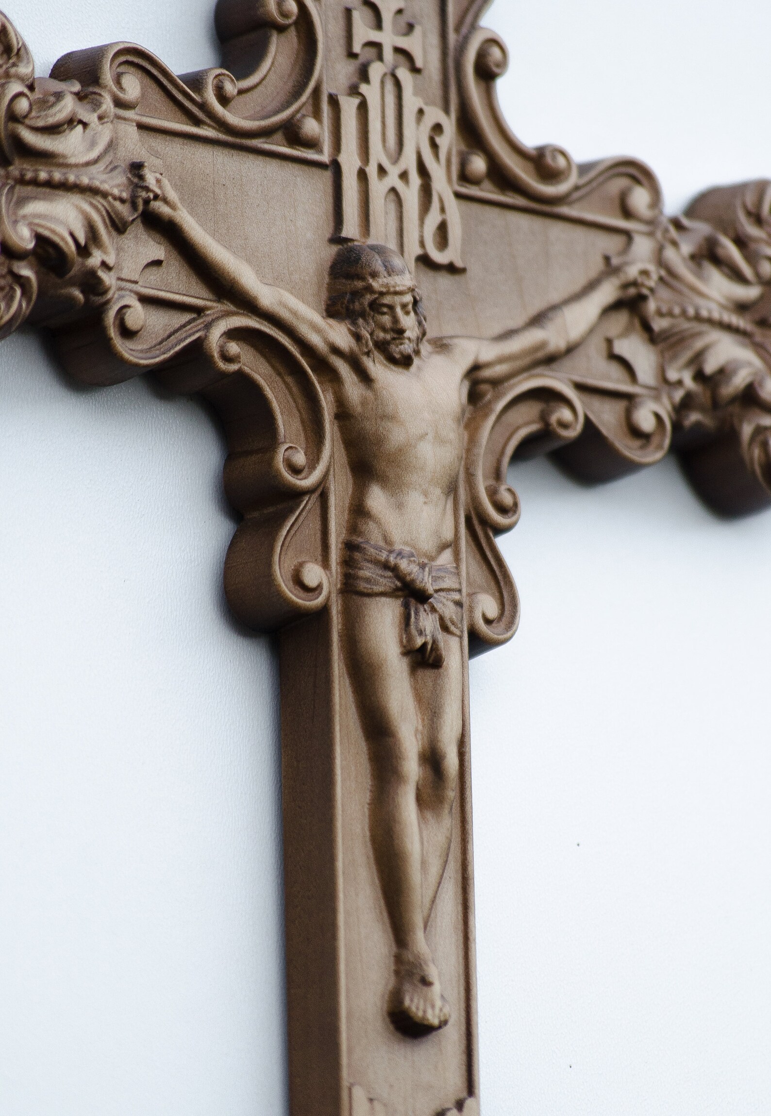 Crucifix Wood Carving丨wooden Christian Wall Crucifix丨highly Detailed 3D ...
