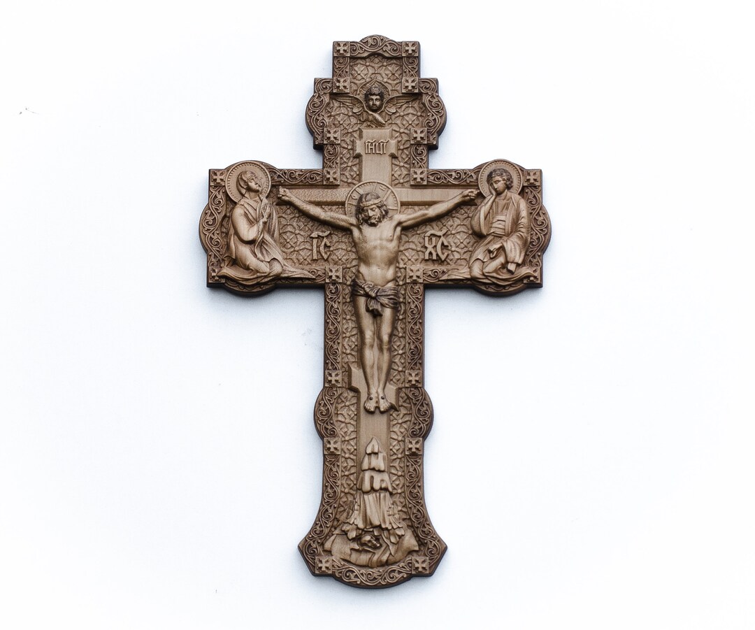 Crucifix Wood Carving丨wooden Christian Wall Crucifix丨highly Detailed 3D ...