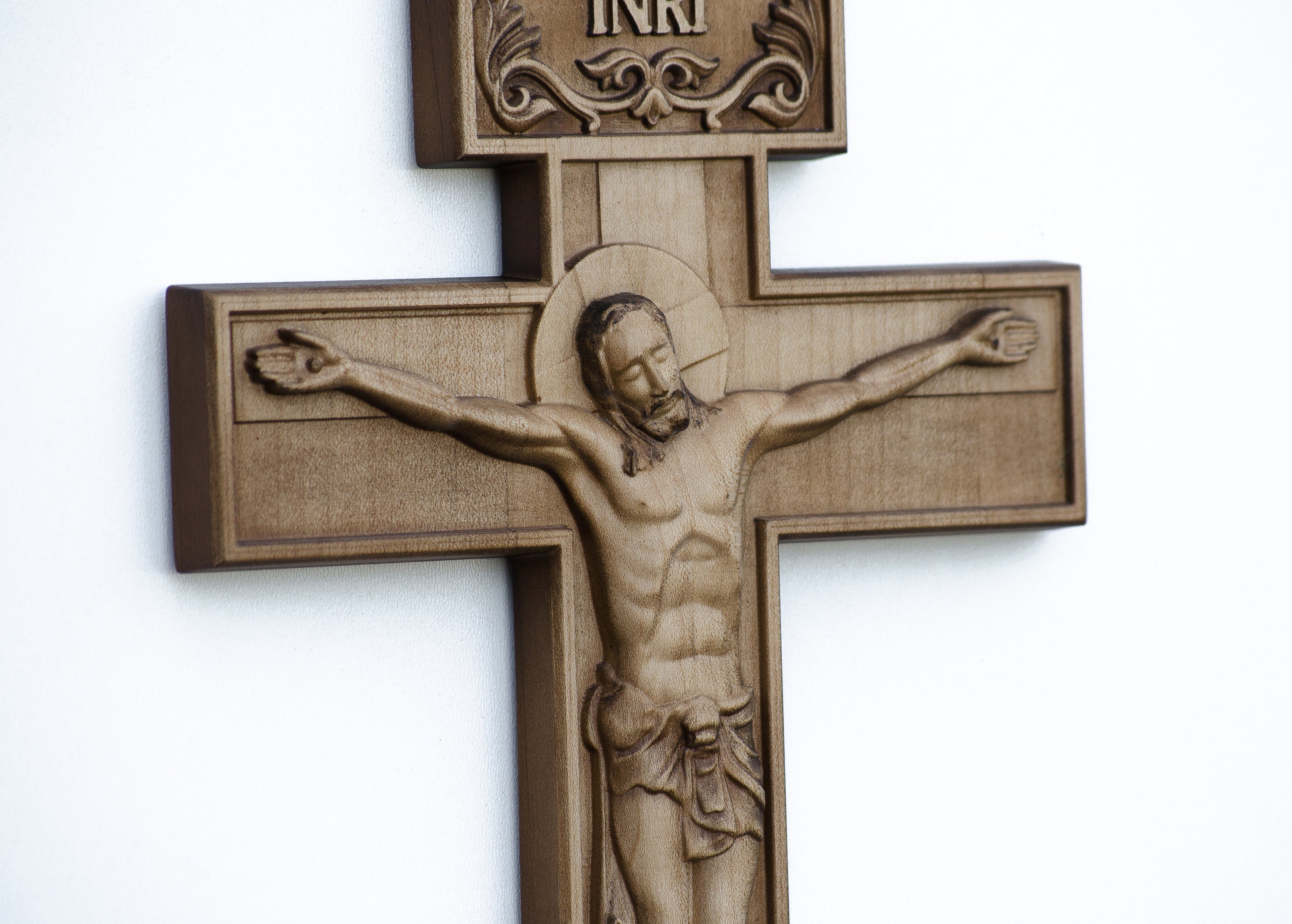 Crucifix Wood Carving丨wooden Christian Wall Crucifix丨highly - Etsy