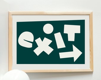 Funny Exit Sign - Etsy Israel